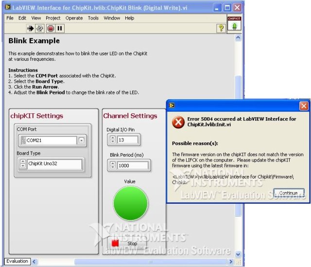 LabVIEW Interface for chipKIT Digilent UNO32 Development Board | RedAcacia